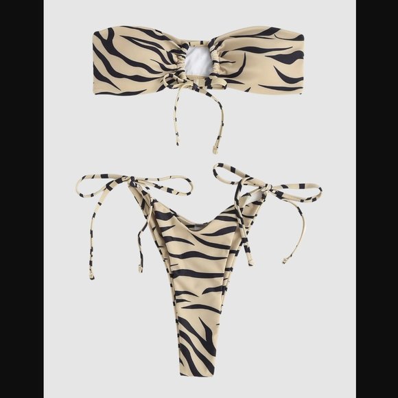 Swim | Zebra Print Bikini Set Medium | Poshmark